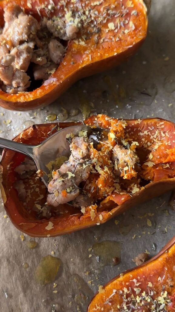 High-Protein Stuffed Honeynut Squash - Arielle Lorre